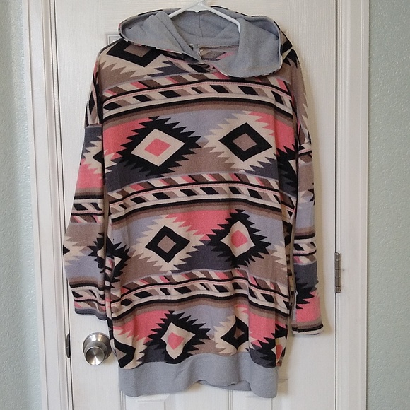 Acting Pro | Tops | Aztec Fleece Oversized Hoodie | Poshmark
